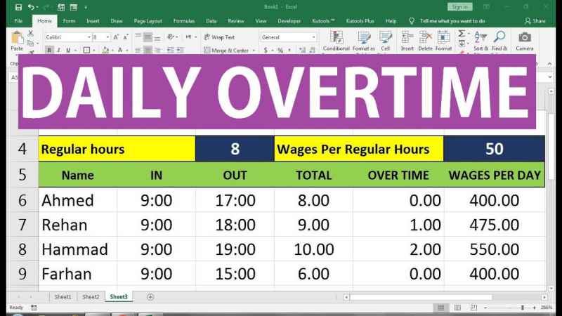 How To Calculate Overtime Percentage In Excel Hourly Monthly Rate