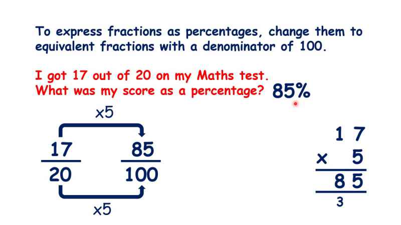 How To Write Express A Fraction As A Percent Decimal